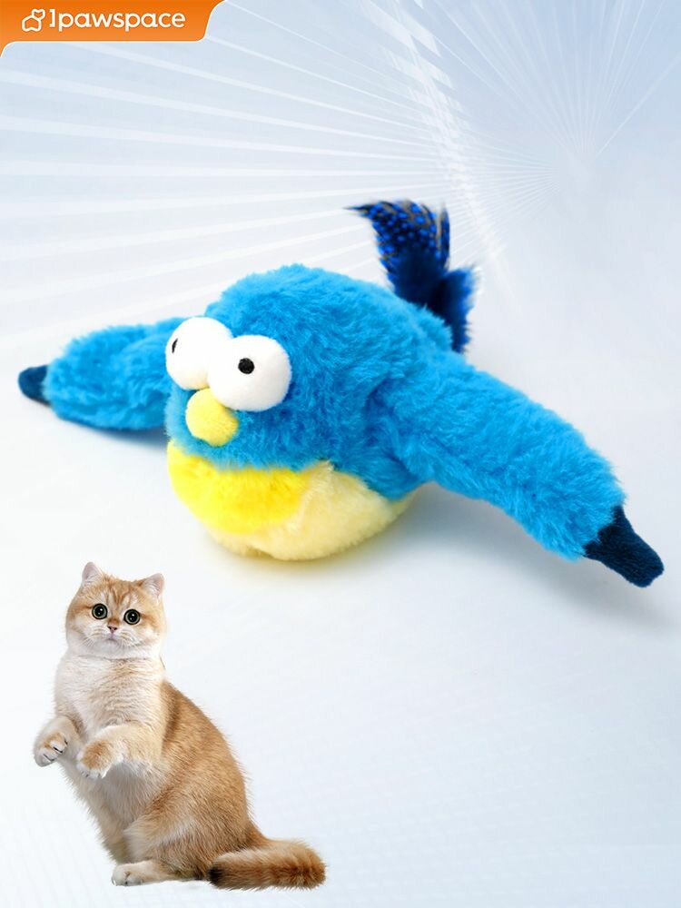 Мягкая заряжаемая Птичка любимая игрушка вашей кошки! Взмахивающиеся крылья + веселый чирик