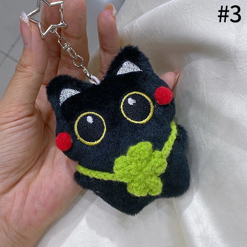 Плюшевый брелок черный кот MINISO Черный, S25