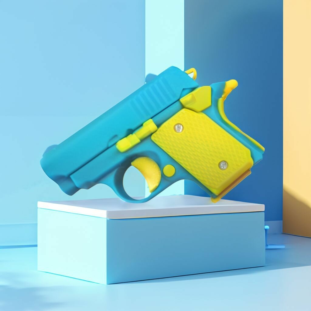 Светящийся игрушечный пистолет М1911 для снятия стресса и игр, безопасный для детей, съемный, 3D-печать, интерактивная игрушка для дома и улицы