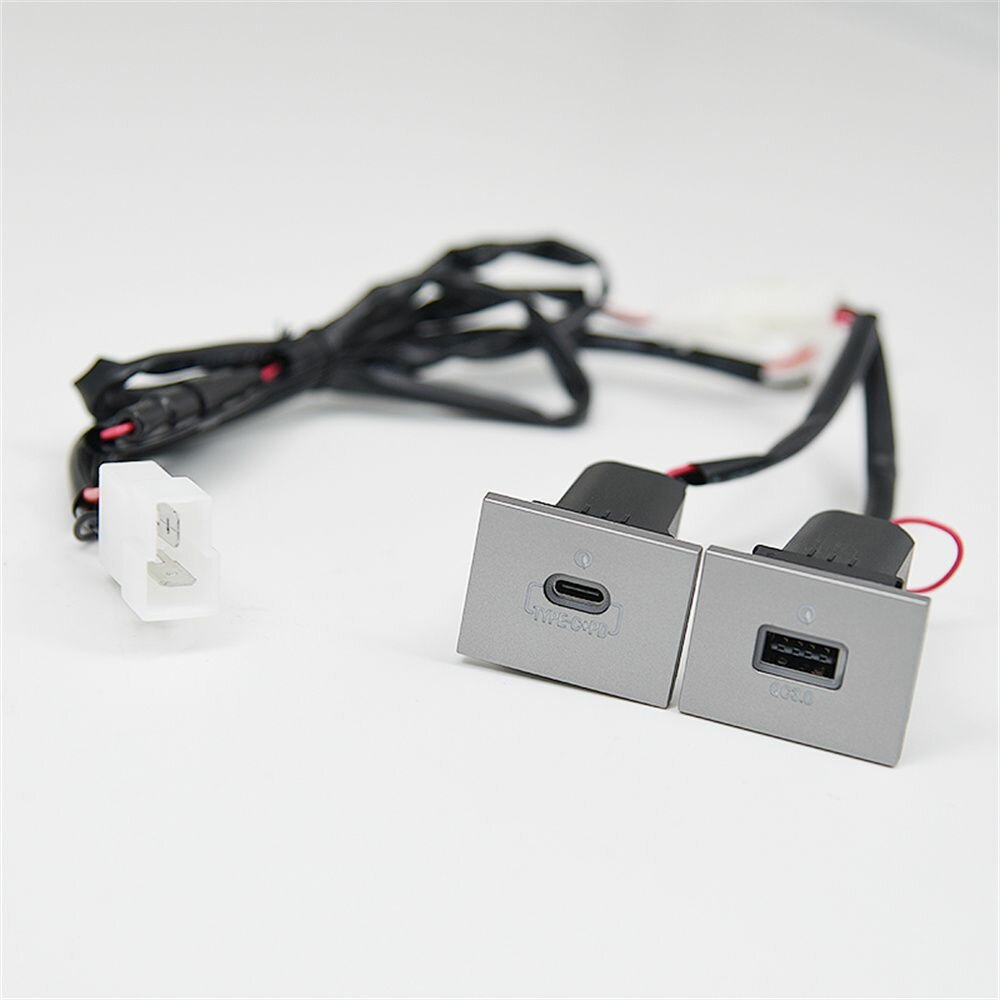 Usb-A Qc3.0 + Usb-C Pd Двухпортовый Разъем Зарядного устройства Для Ford Focus Mk2 2005-2009