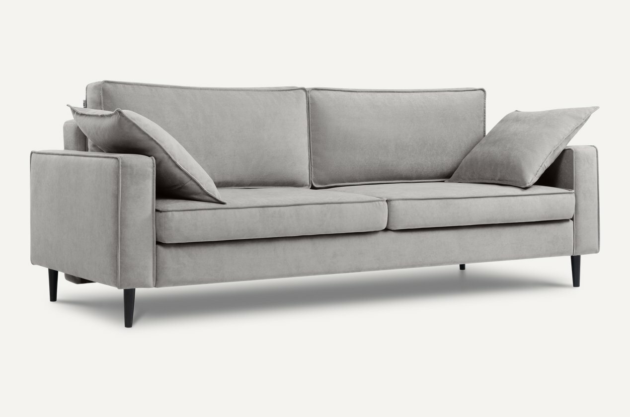 Диван-кровать раскладной Divan.ru Дисент Velvet Smoke, 225х103х87, спальное место 150х196, Велюр, серый