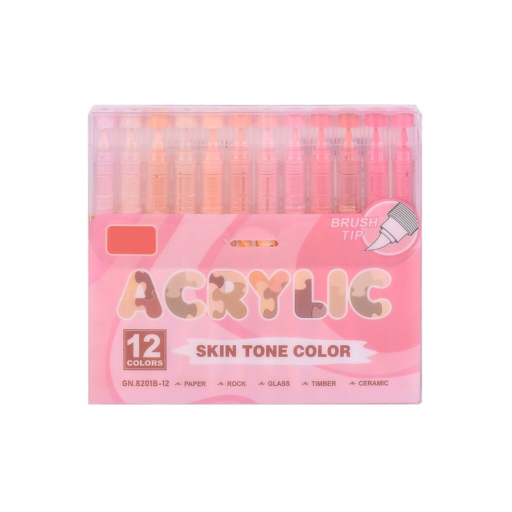 12 Цветная Акриловая краска Ручка Кисточка Маркер Жидкая акриловая краска Маркер для рисования Скрапбукинга Изготовления открыток Ведения журнала