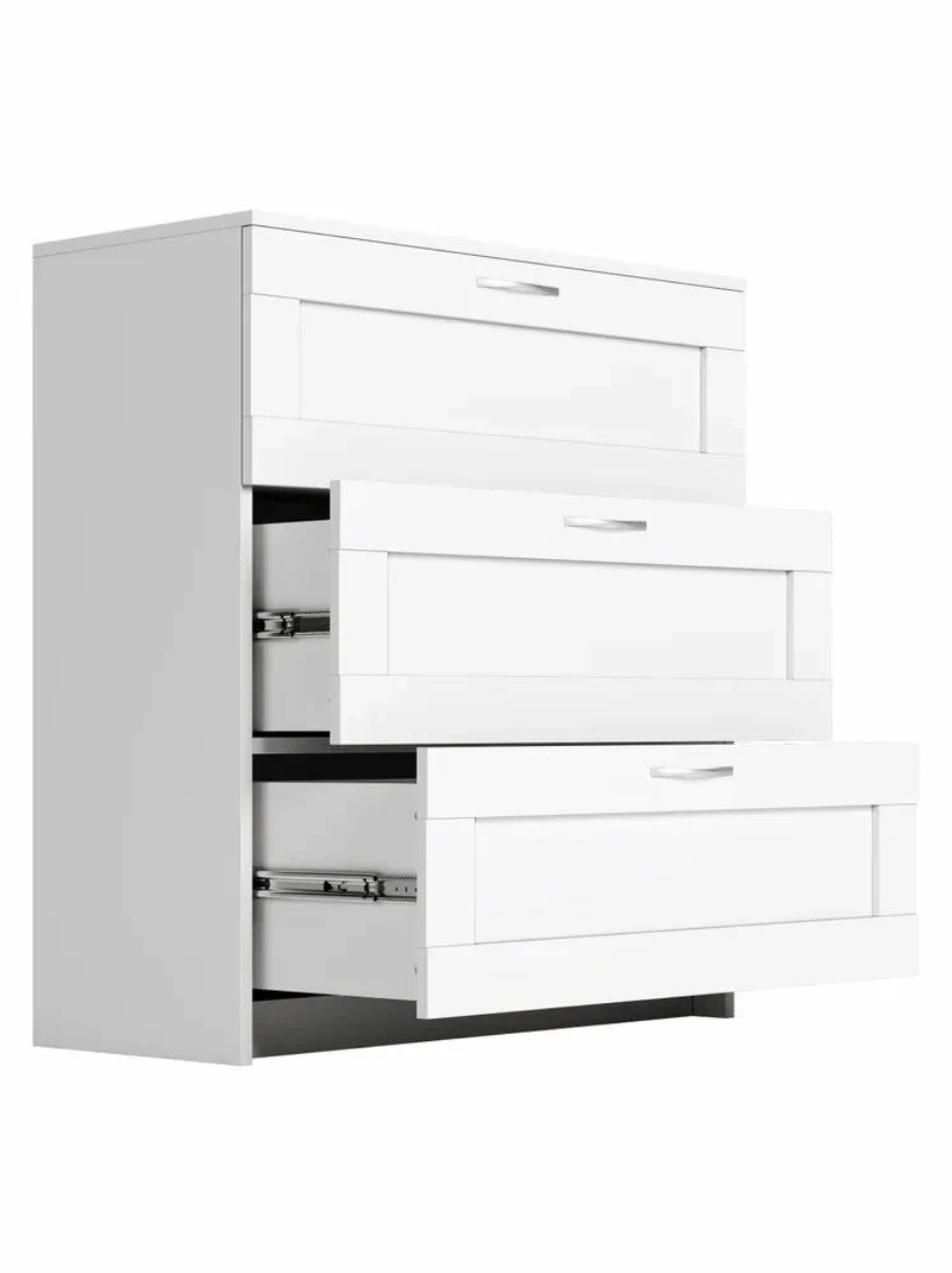 Комод ГУД лакк "сириус", 3 ящика, 94.6 x 41.2 x 78.2 см, цвет: белый RU