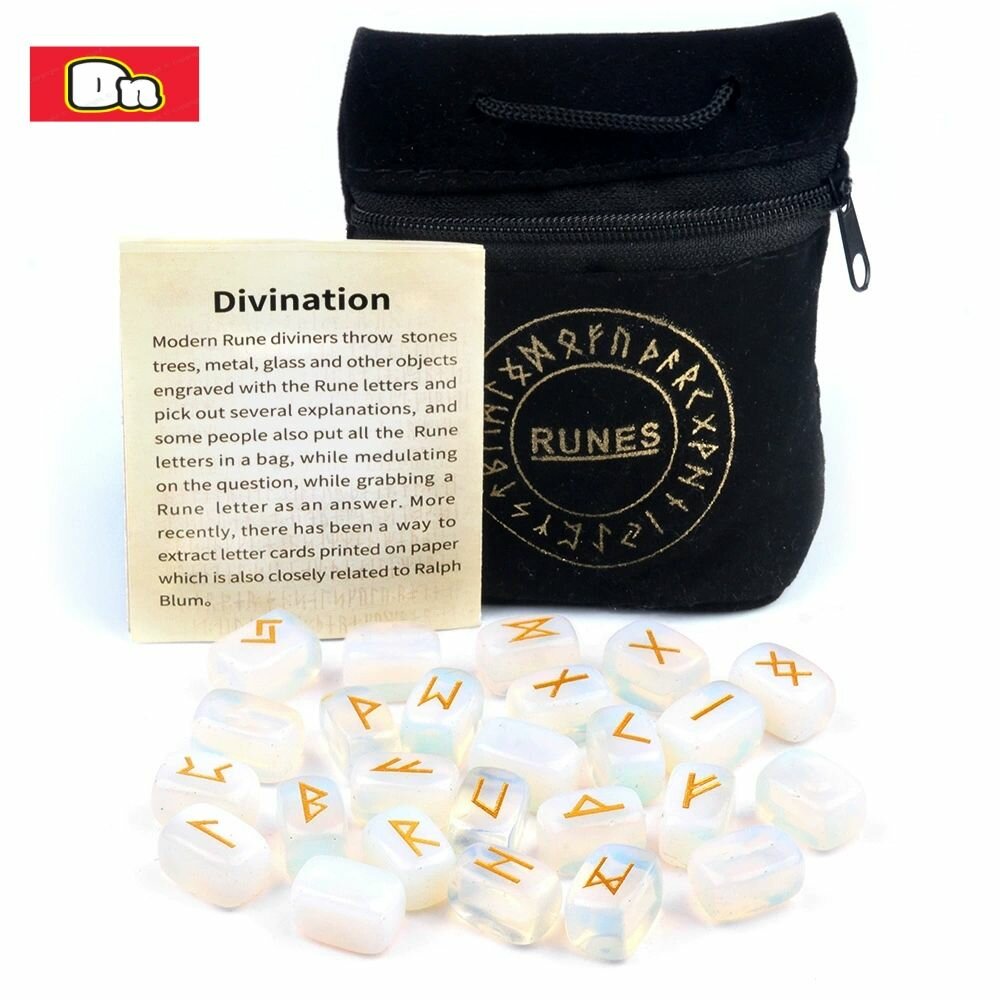 Руны Скандинавские Опал Натуральный 25 шт