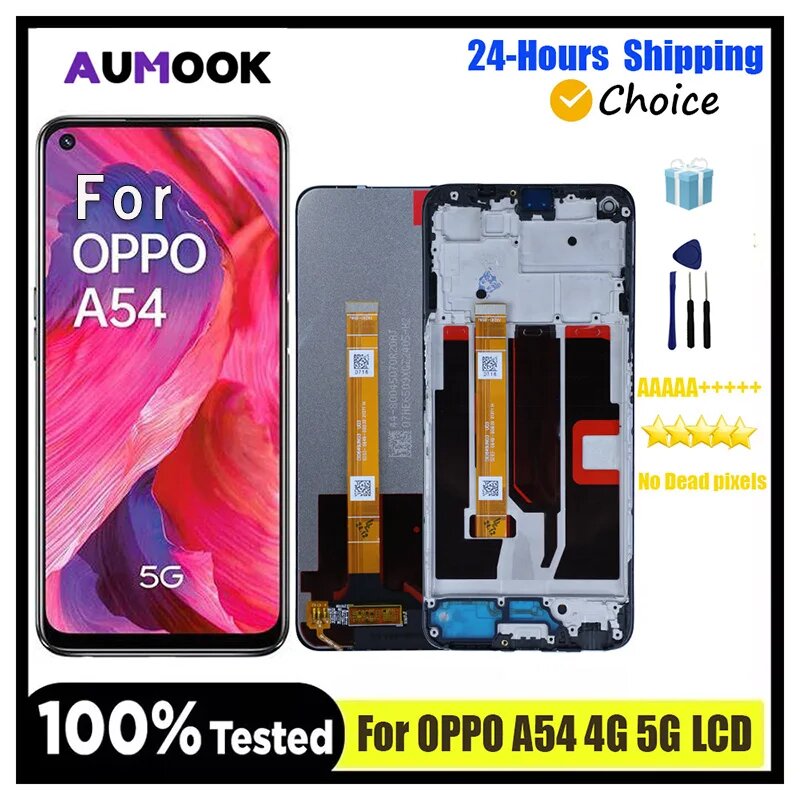 6,5 "IPS для Oppo A54 4G CPH2239 ЖК-сенсорный экран с рамкой и дигитайзером в A54 4G with frame