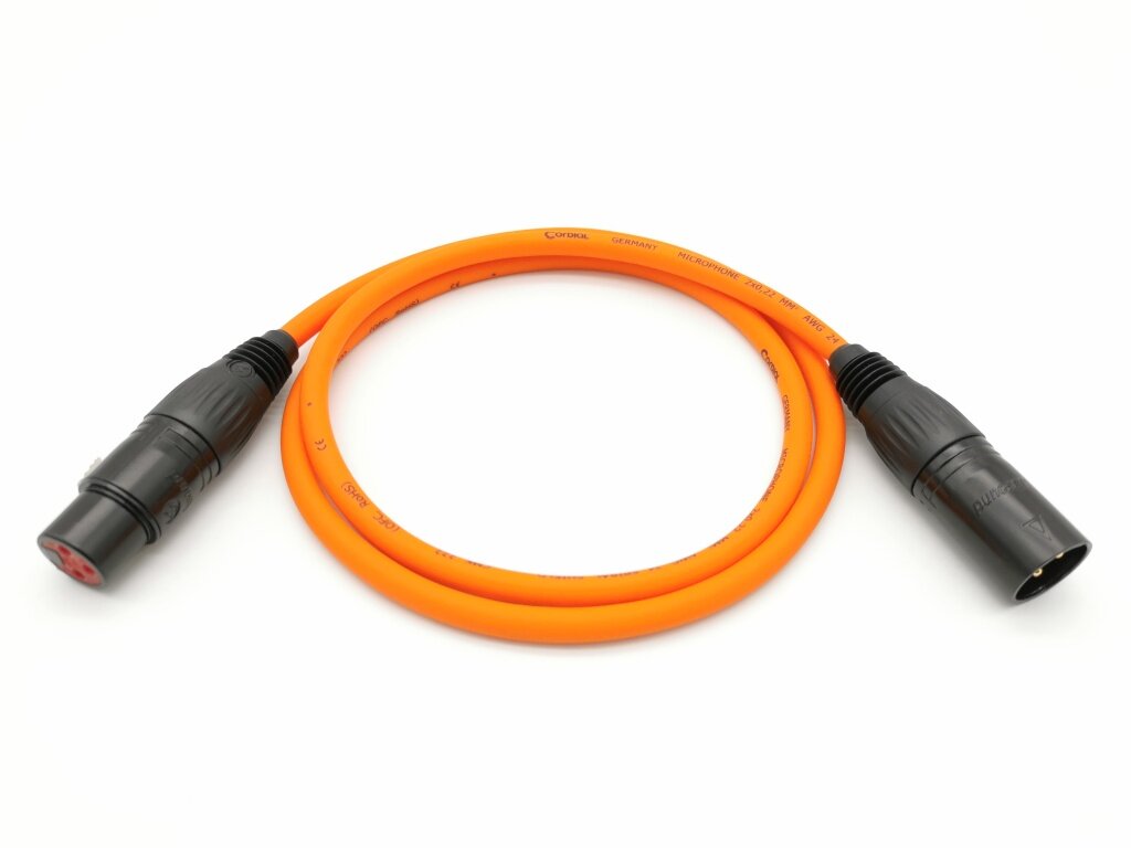 E1-XLR-M-F-0100-3 Кабель микрофонный (балансный), оранжевый, 1м, ZZcable
