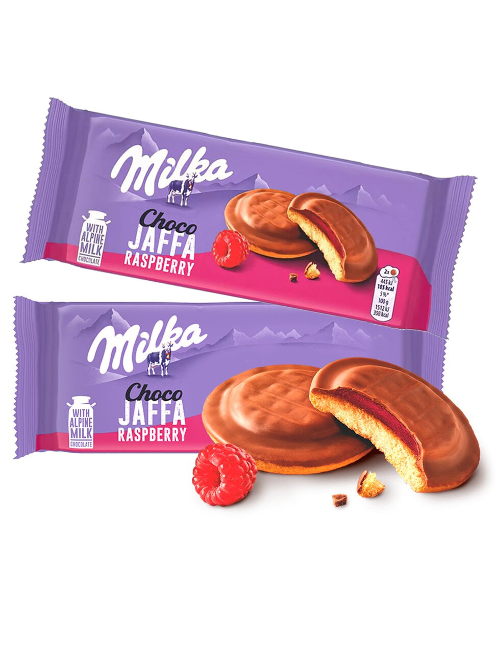 Печенье Милка с малиновым желе, 147г х 2шт. Milka Jaffa Raspberry Cookies