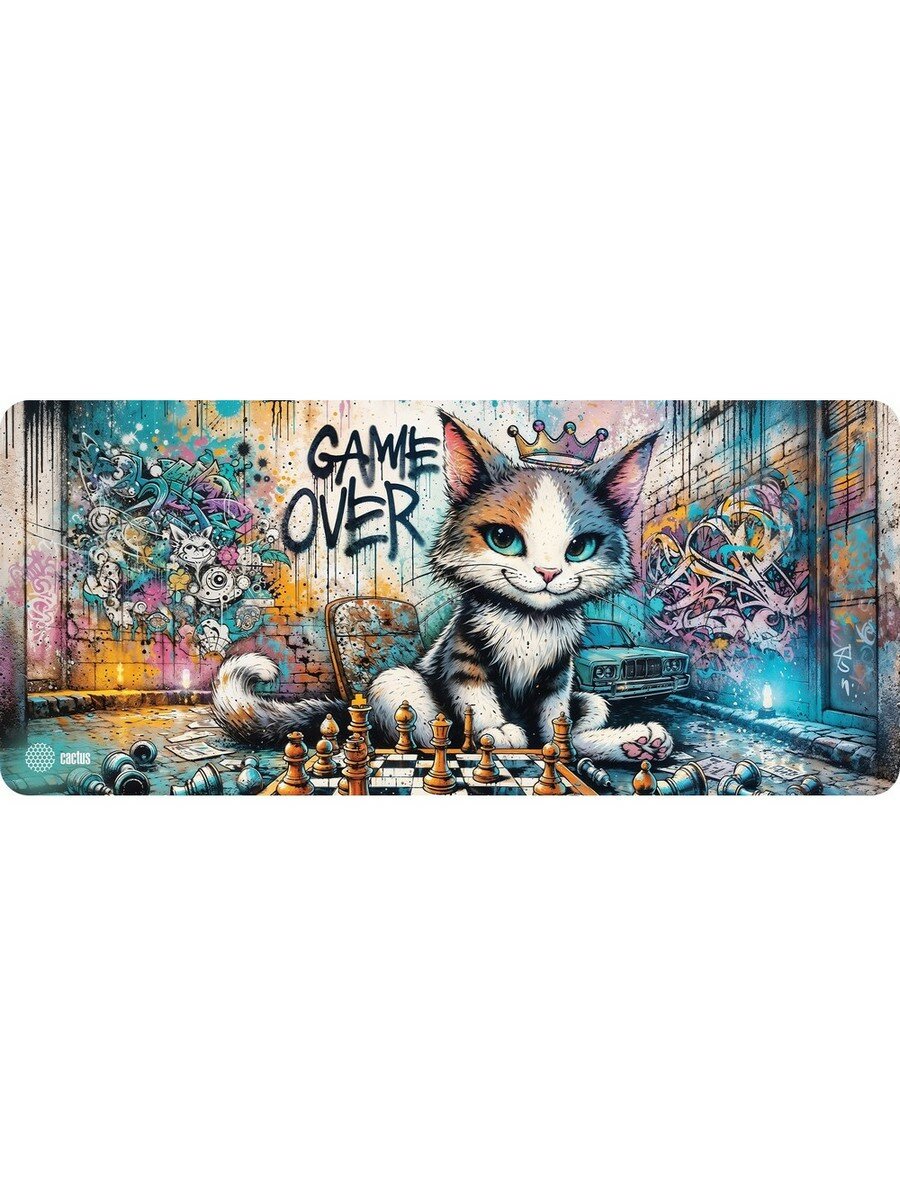 Коврик для мыши CACTUS Game Over (тканевый, прорезиненное основание, 900x400x4мм) (CS-MP-COR01XXL)