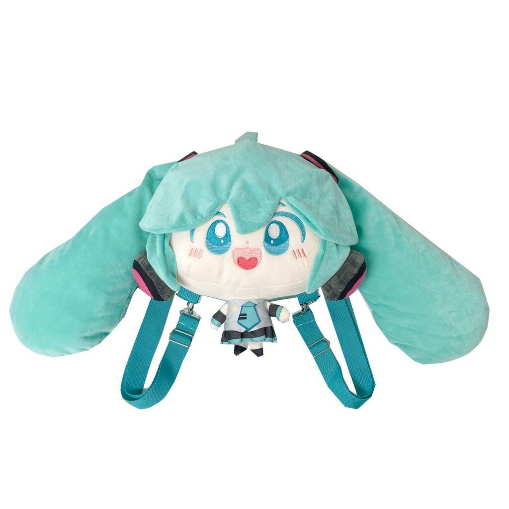 Hatsune miku plush backpack with internal pockets for anime enthusiasts and teens