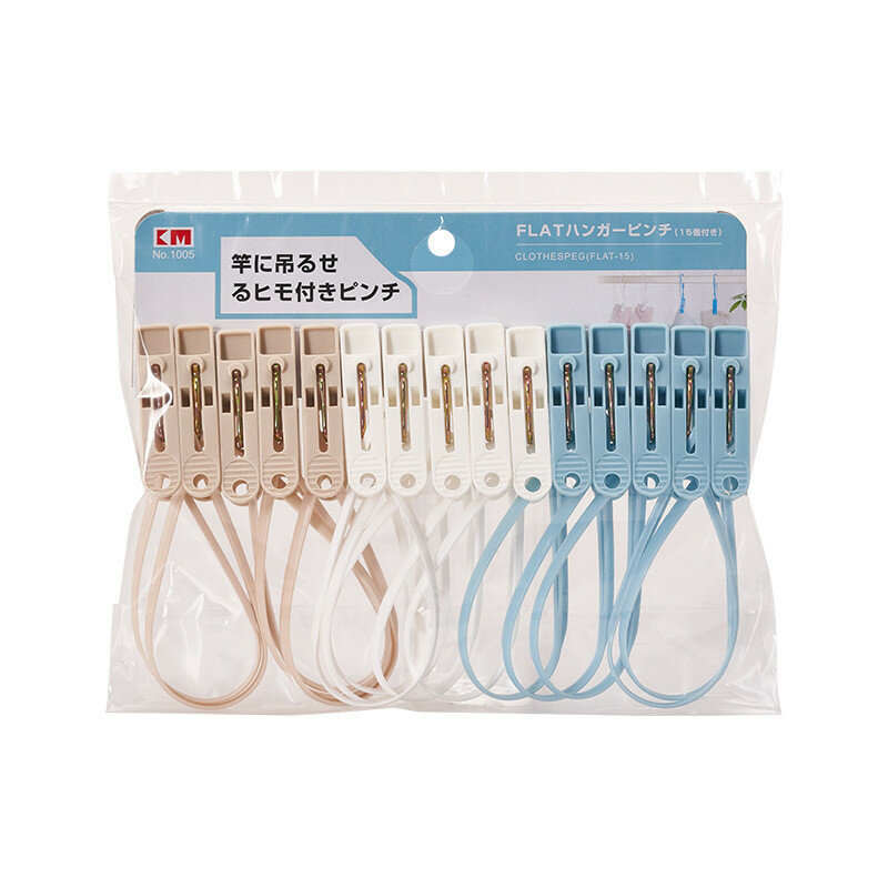 Plastic clothes pins for laundry drying and secure garment hanging four paws 15pcs, color mixing