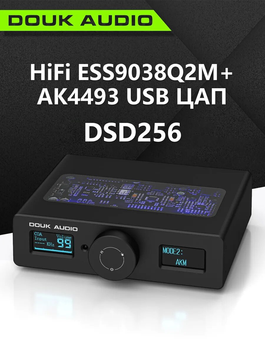 Douk Audio DAC-Q11 HiFi ESS9038Q2M AK4493 USB DAC плеер Коаксиальный оптический цифровой преобразователь DSD256