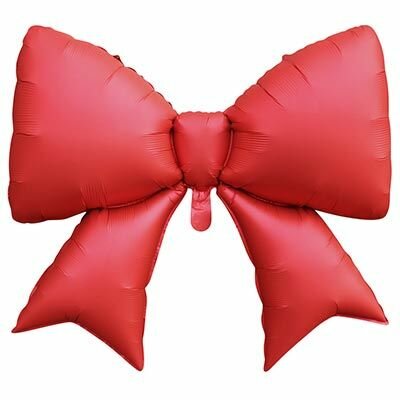 Воздушный шар фольгированный весёлая затея Бант, сатин красный, 29"