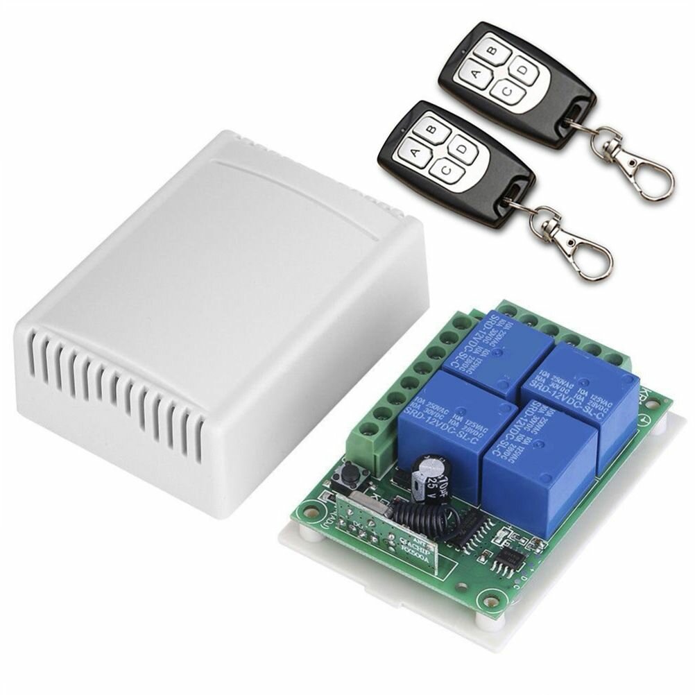 Приемник 433МГц для ворот, насосов, 12В реле управления