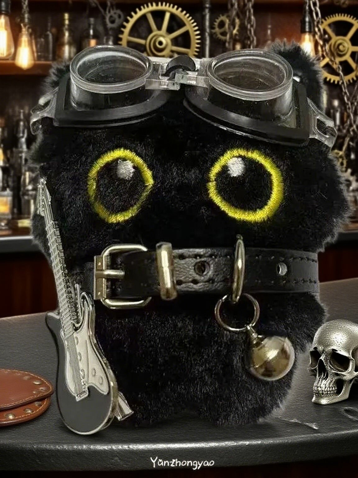 Мягкий плюшевый котенок черный антистресс 8 см, уютный подарок девушке на День , Милый котик для обнимашек в машину и на кровать в спальню