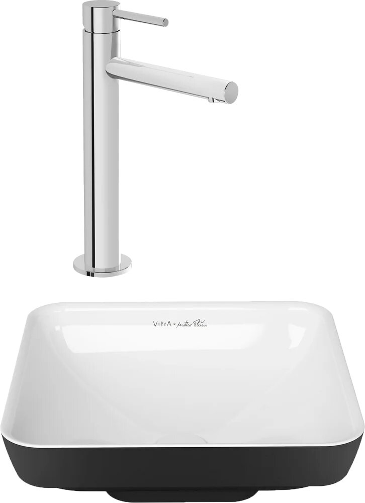 Комплект Раковина VitrA Water jewels 4441B097 квадратная / Смеситель VitrA Origin для раковины