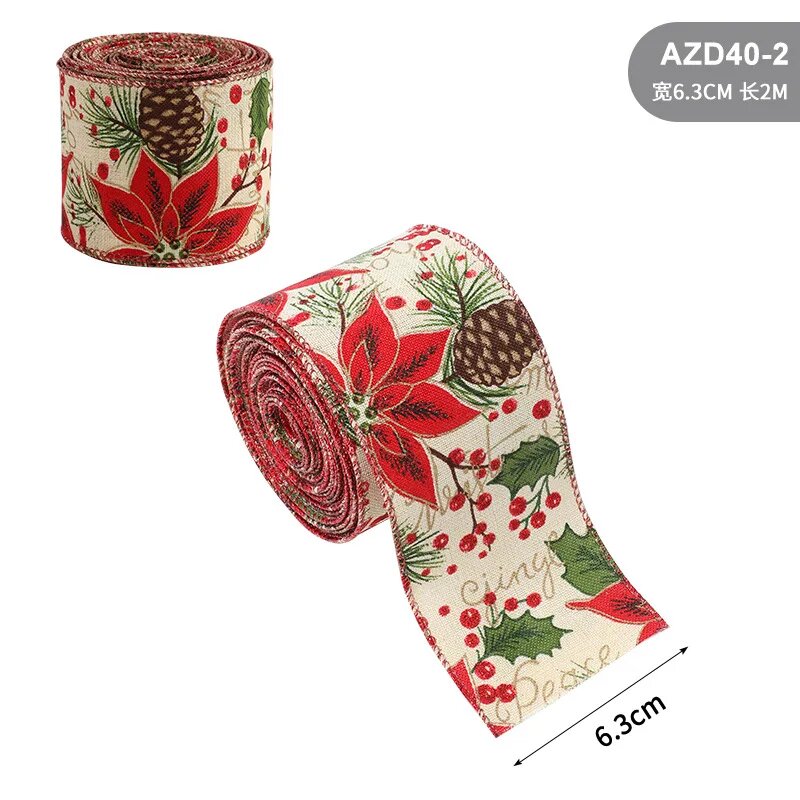 Ремесла, имитация конопляной ленты, край железной проволоки, льняная лента, рождественские украшения, красный, зеленый, снежинка, клетчатые ленты, 2 м/рулон