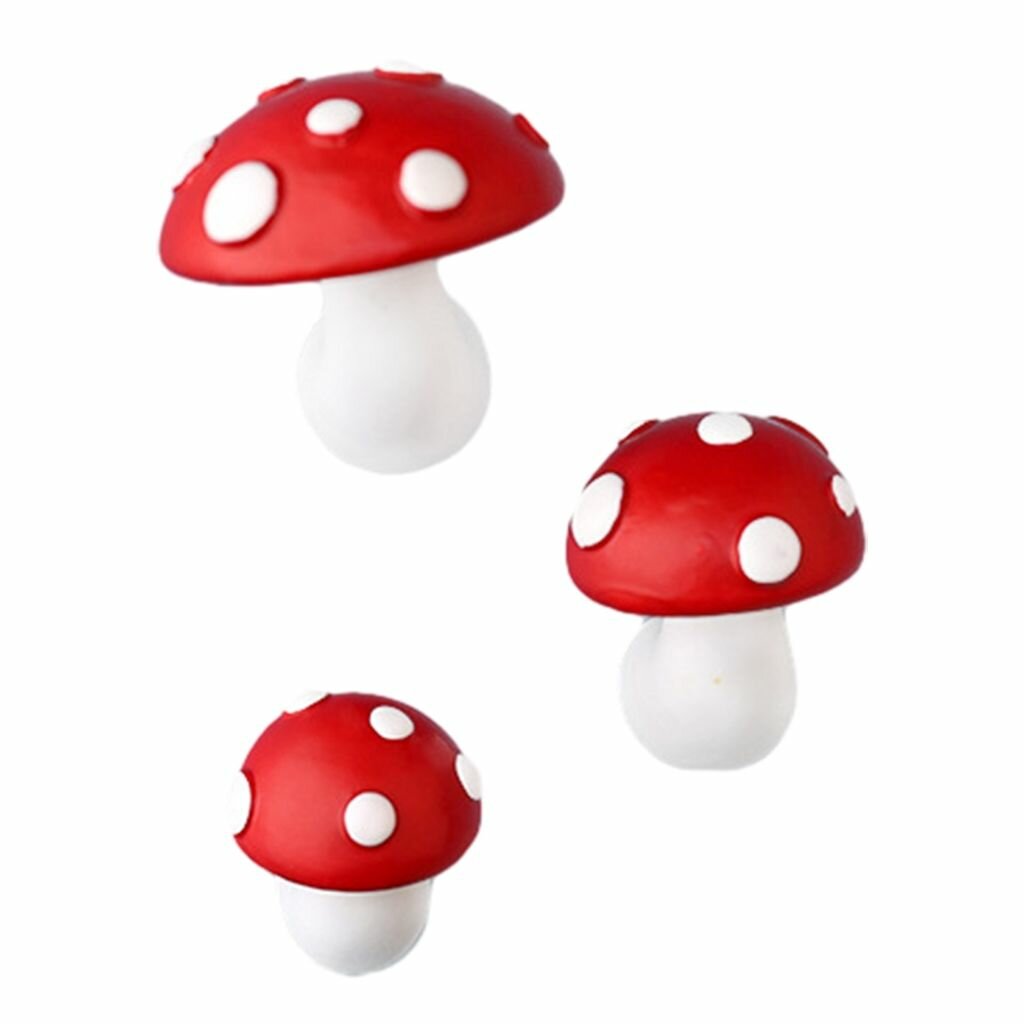 (набор из 3 предметов) Магнит на холодильник Красный гриб (магнитный)