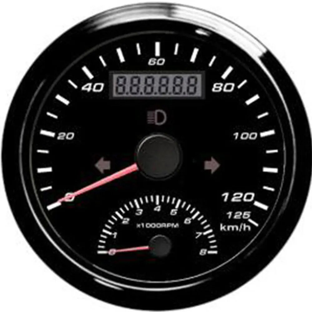 85 мм GPS спидометр 0-200 км/ч с тахометром 8000 об/мин 2в1 датчик одометра для 125K-black