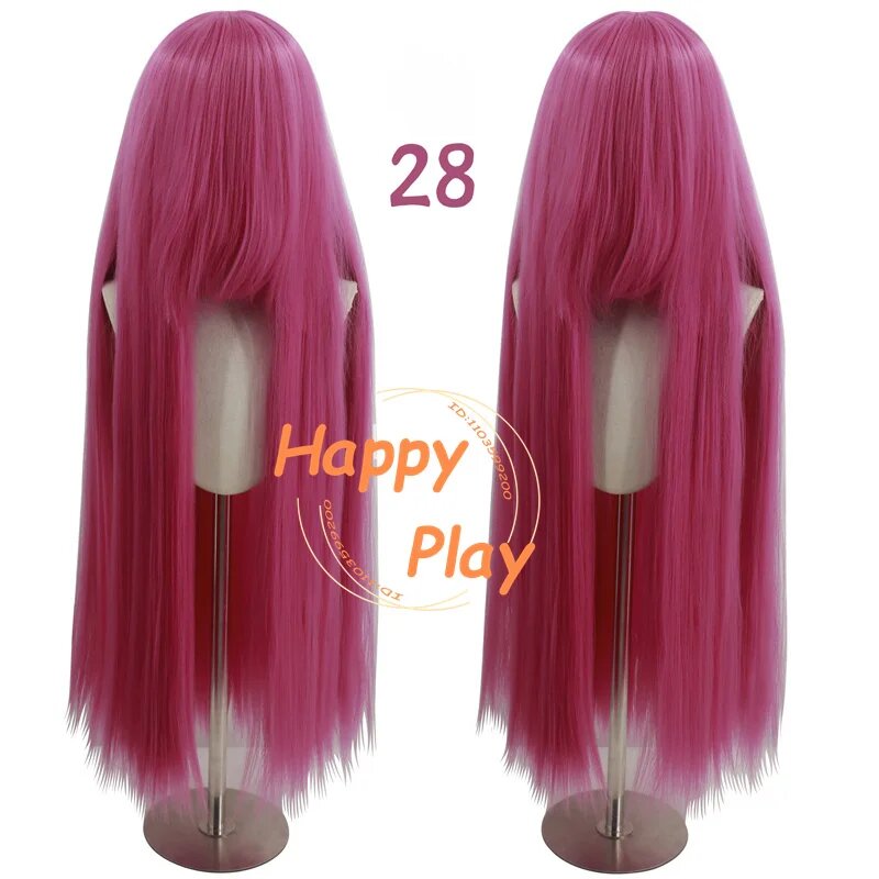Синтетический розовый парик для косплея 28