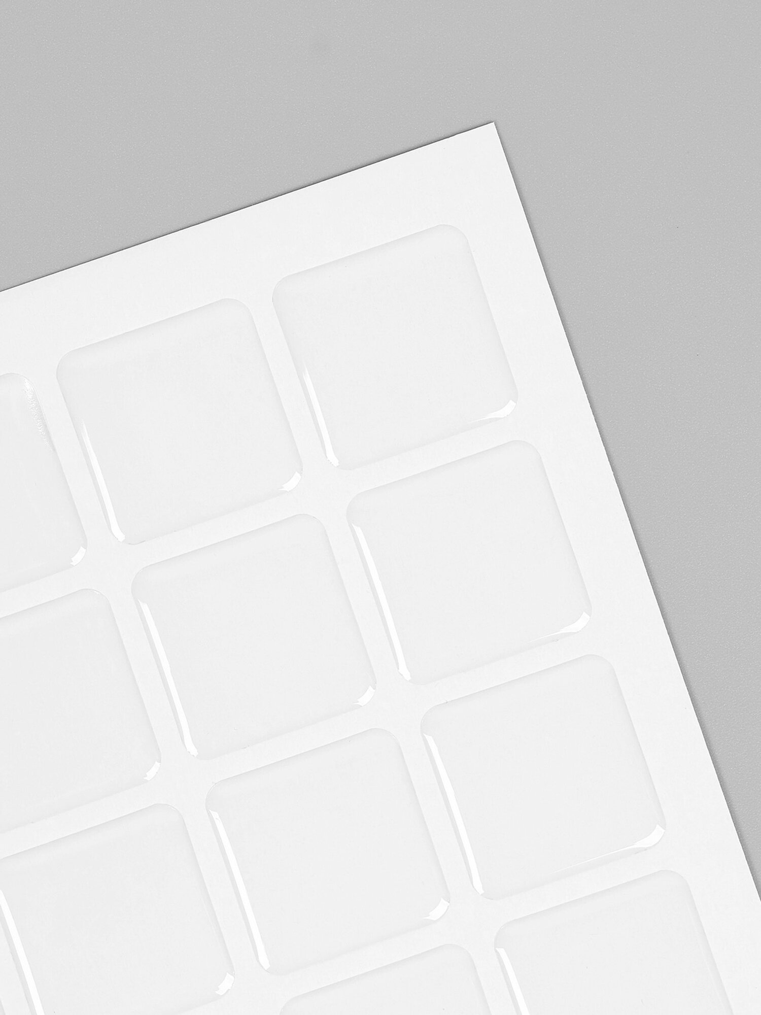 Стикеры эпоксидные прозрачные заготовки 3D 50 шт 2.5 x 2.5 см