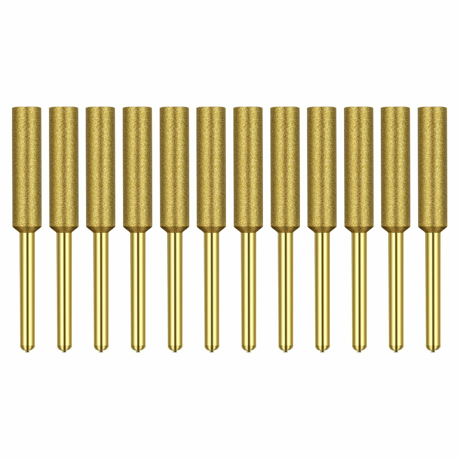 12 шт. алмазных напильников 7/32 дюйма для заточки цепи пилы, титановое покрытие