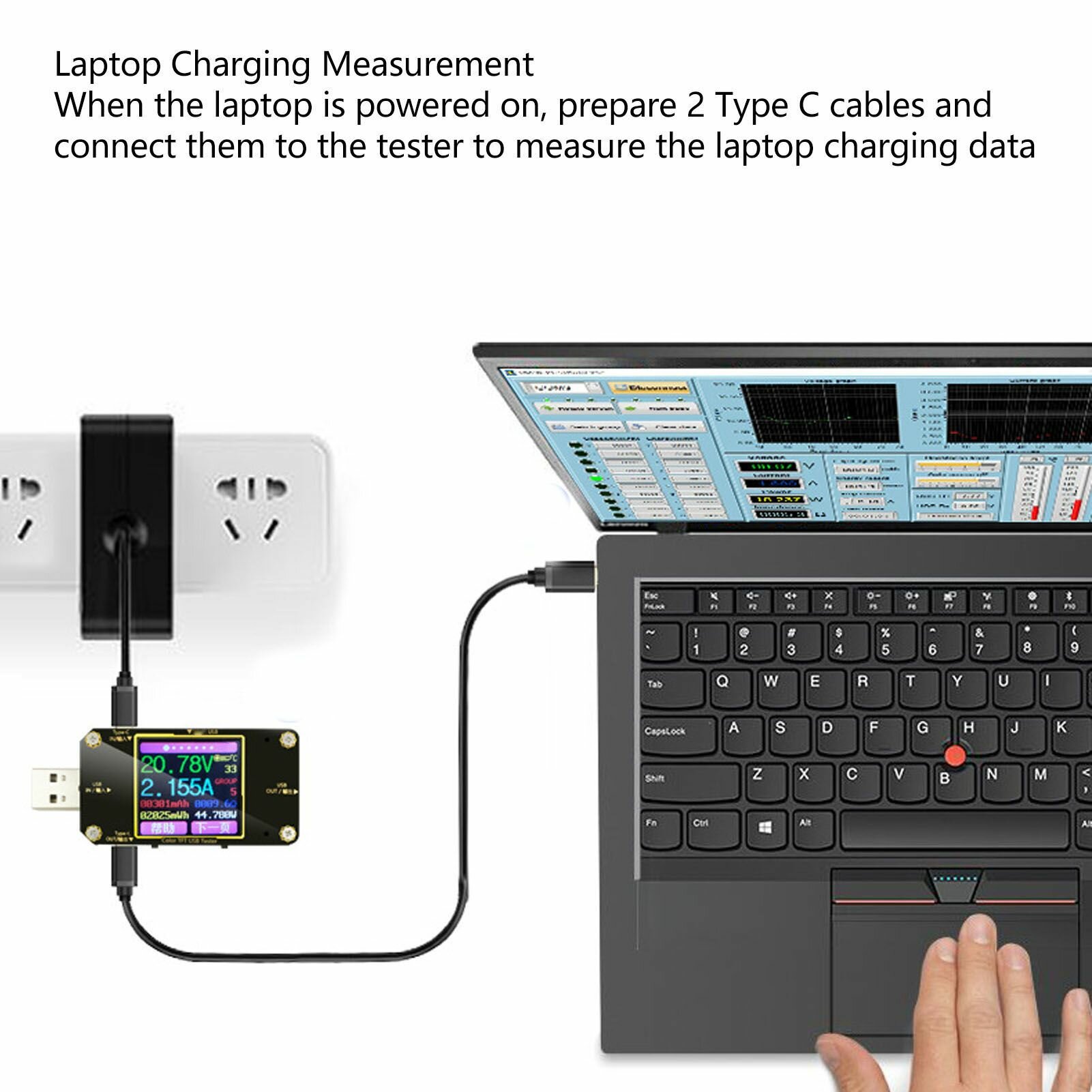 USB Вольтметр Амперметр Цветной ЖК-дисплей Тестер напряжения и тока Цифровой детектор мощности PD Быстрая зарядка
