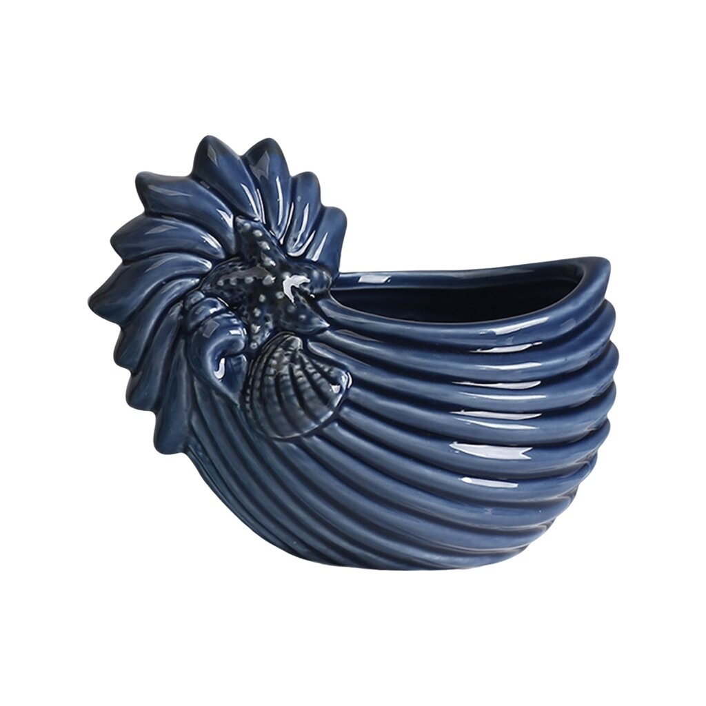 Посуда для ароматических свечей в виде раковины (без ароматических свечей)-синий