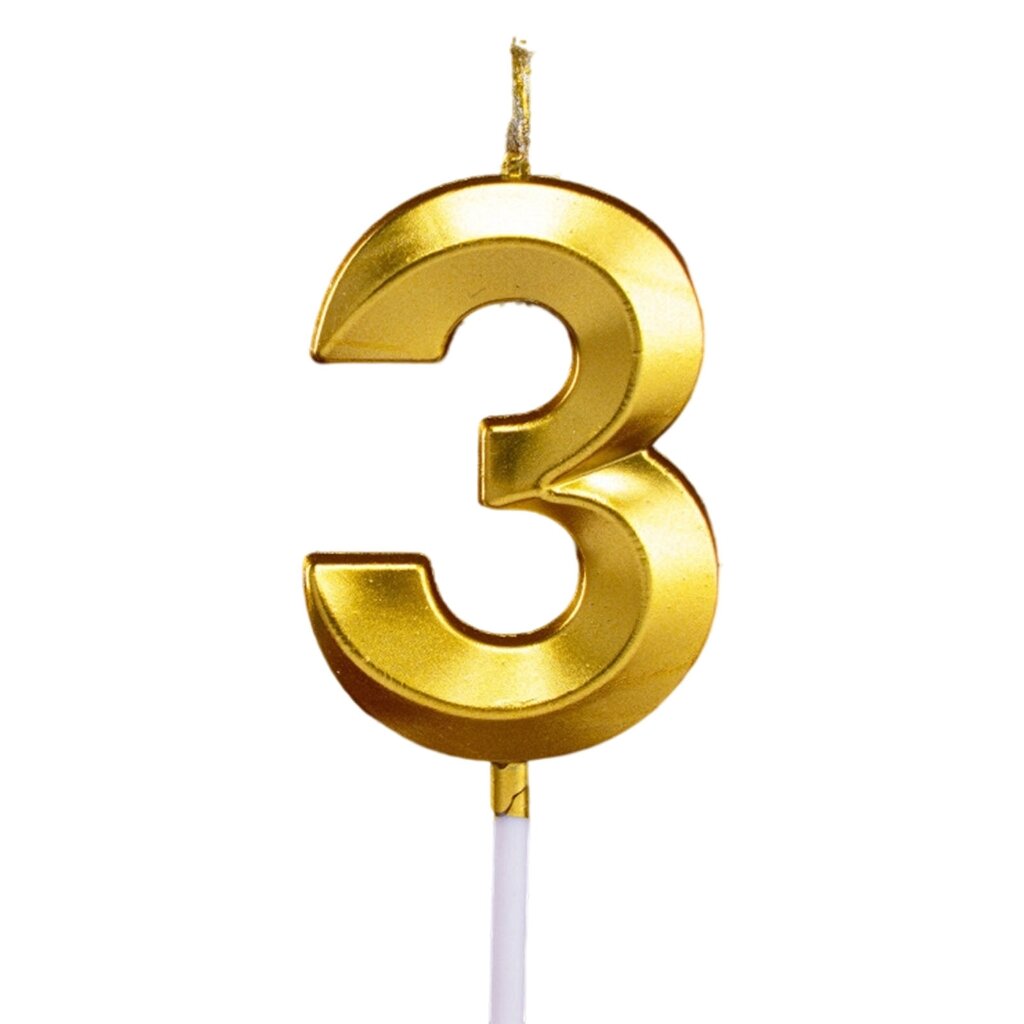 Торт ко дню рождения Золотой Тиран Золотая Цифровая Свеча Золотая Бриллиантовая Грань Цифровая Свеча-3