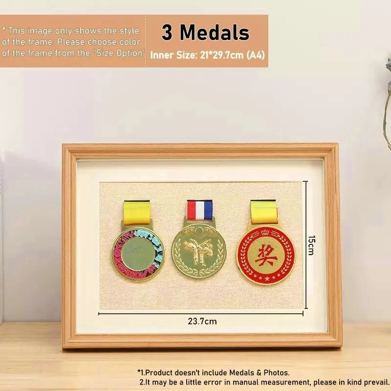 Деревянная рамка MoeTron для медалей Rosewood, 3 Medals