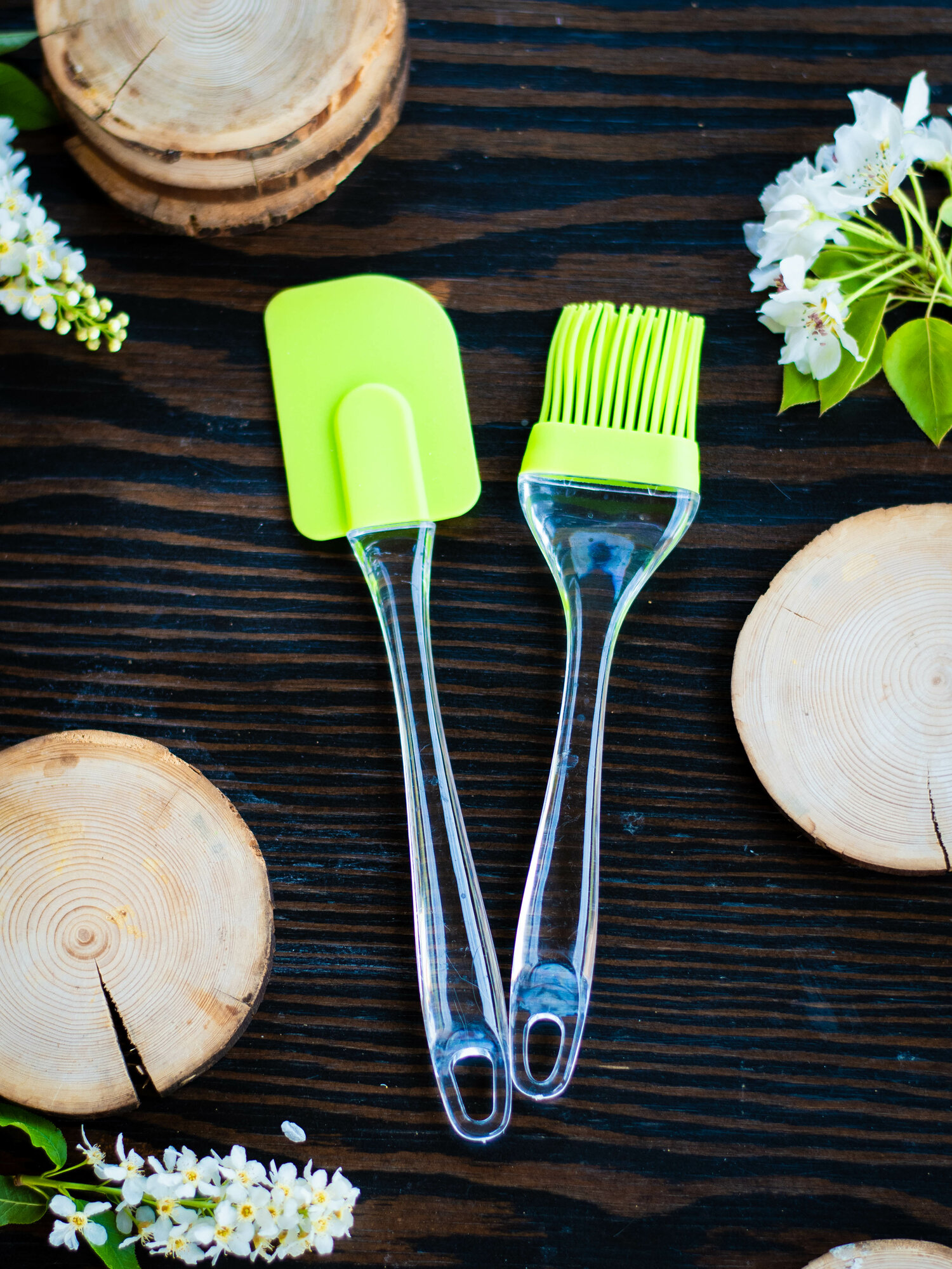 Набор кулинарный, силиконовые лопатка и кисть, для выпечки и готовки