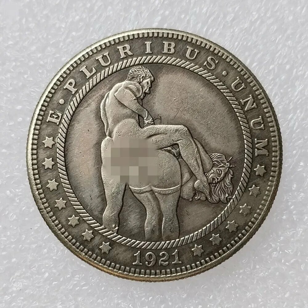 Сувенирная монета 40*3 мм, двусторонняя, металл, золотой цвет, 30