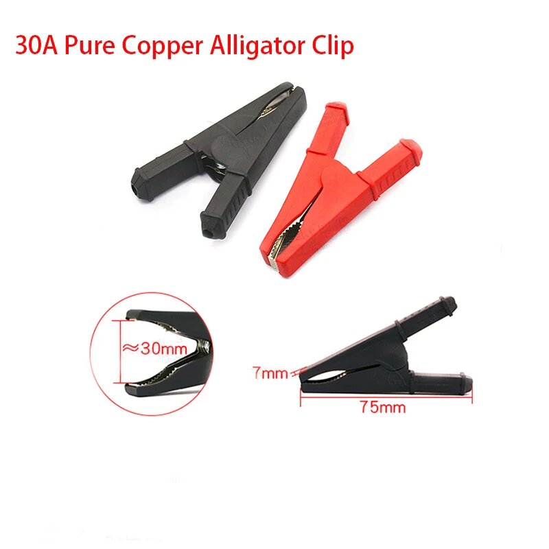 30А крокодил зажим, 1Kit Pure Copper