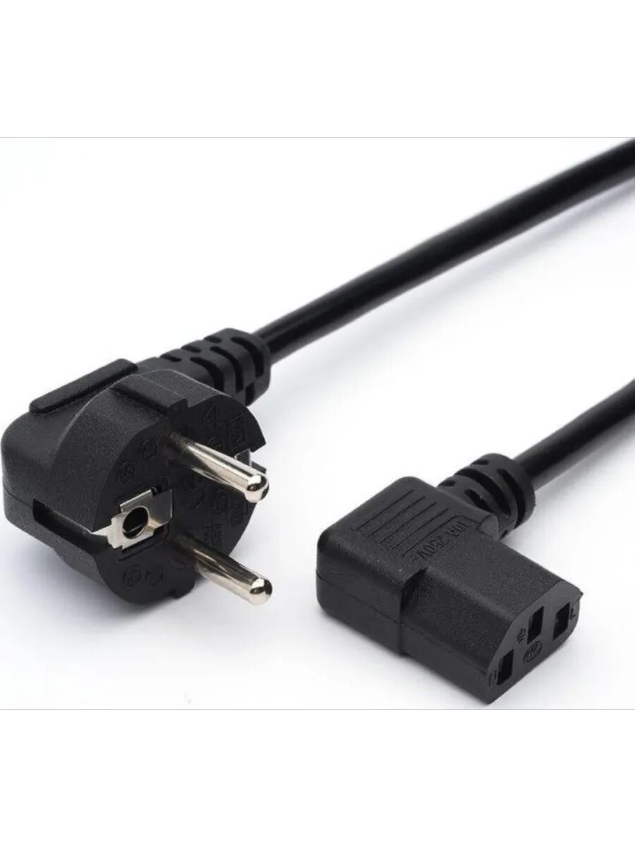 Кабель питания 00-00024536 C13 (f) угловой 1.8м, Черный