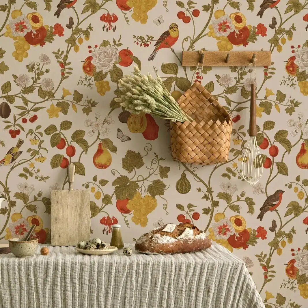 Красные бумажные обои Pixel&Wall