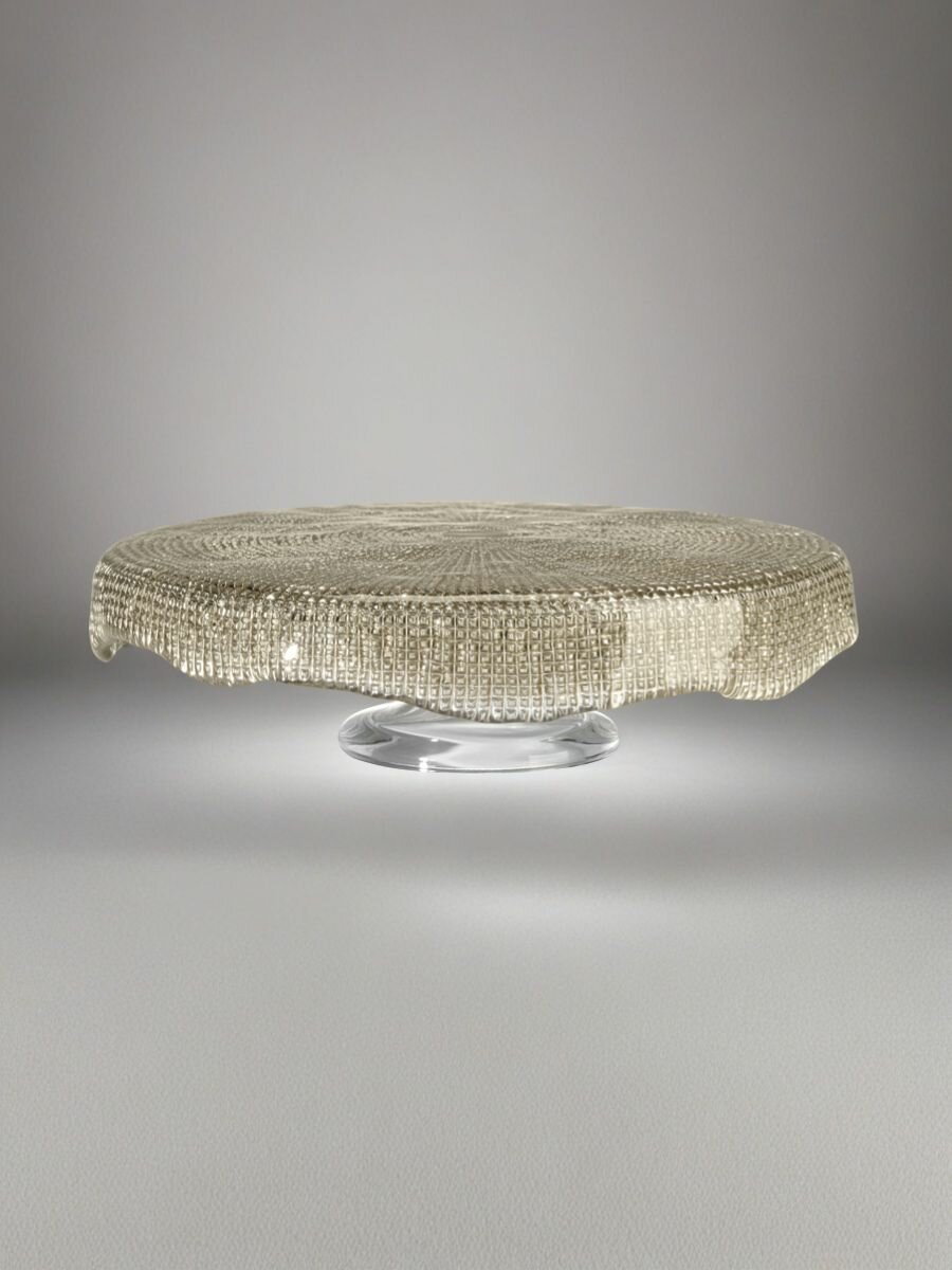 Стеклянная подставка для торта (тортница) на ножке DIAMANTE от IVV Италия 33 см