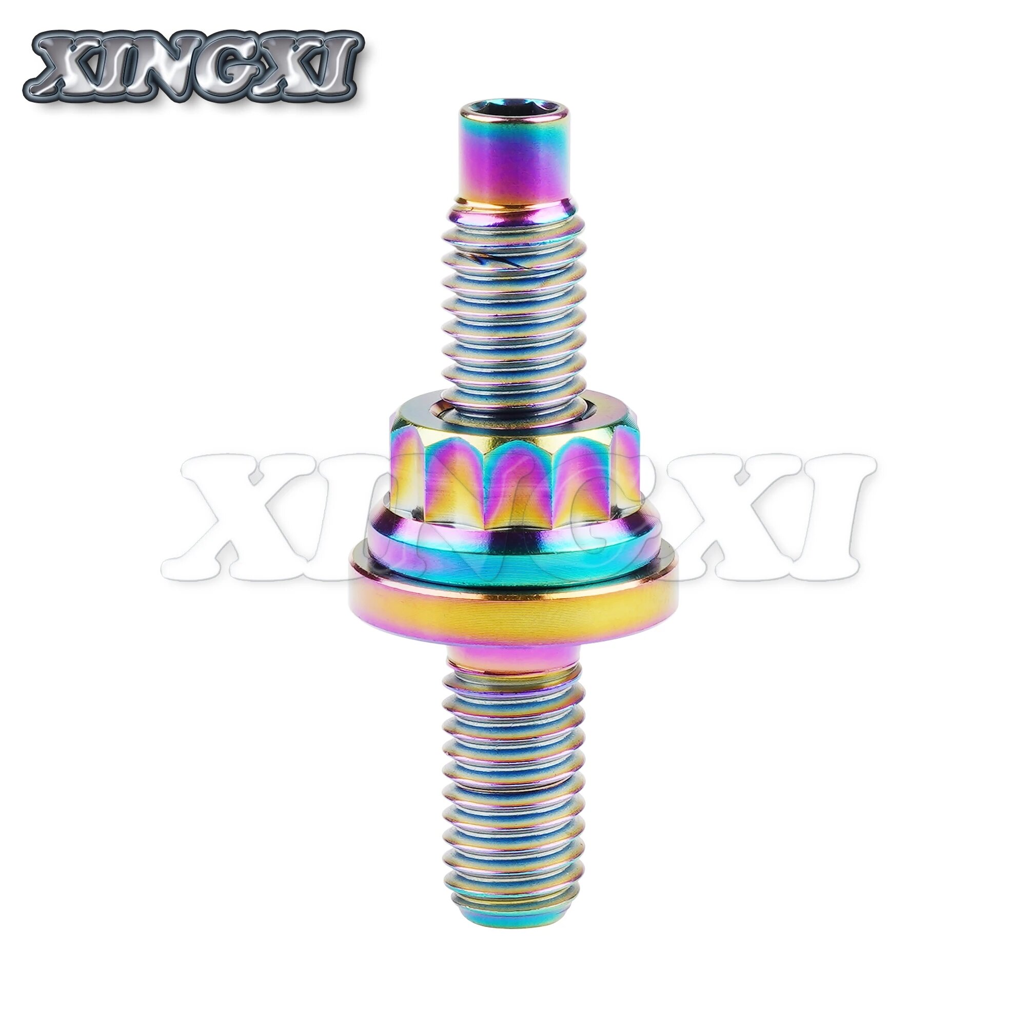 Xingxi титановые болты M8 M10 1.25 шестигранные M10, Rainbow, 45mm