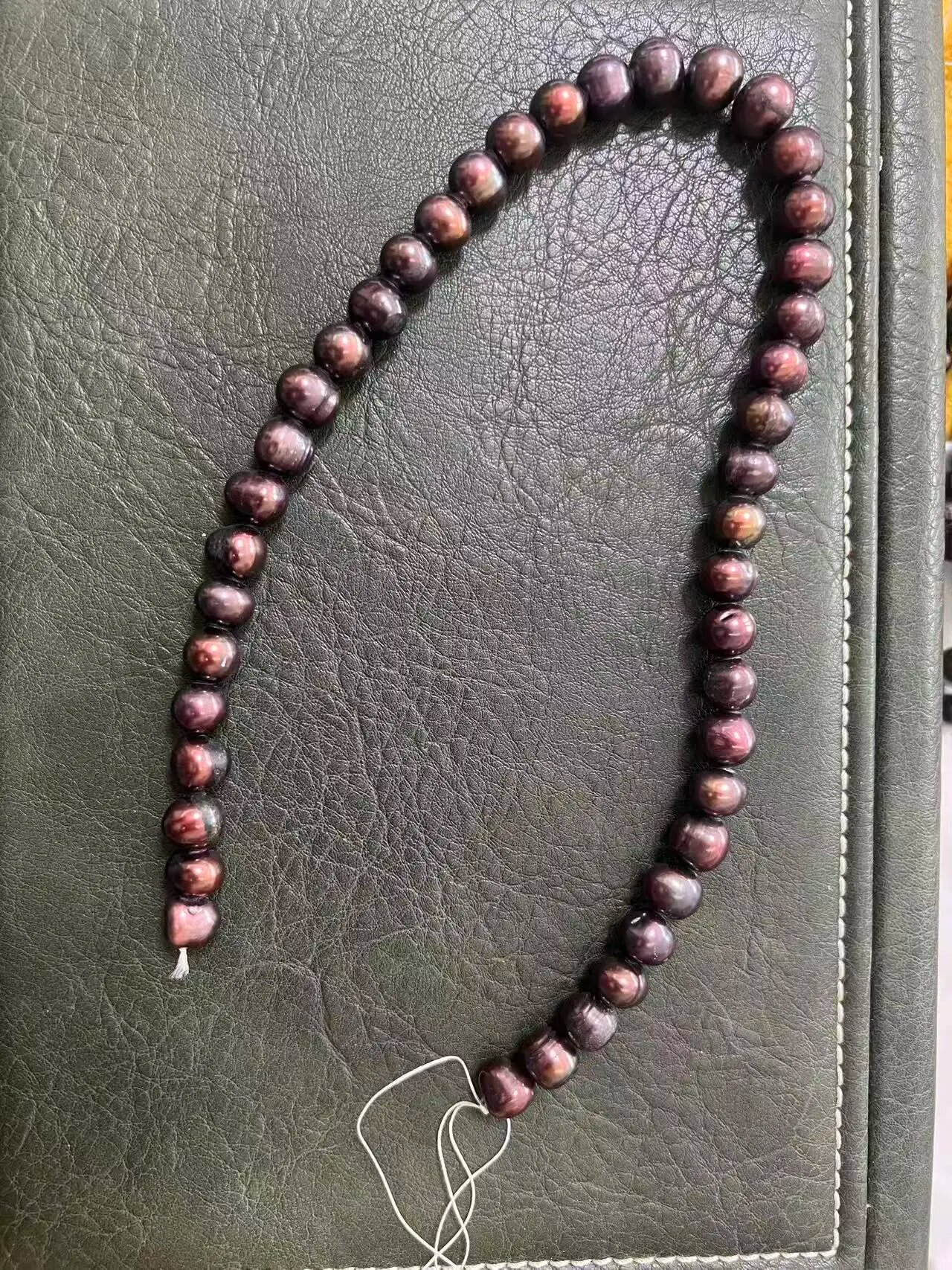 Темно-коричневый пресноводный жемчуг 8-12 мм, 1 нить, класс АА для ювелирных изделий Бордовый, PB144