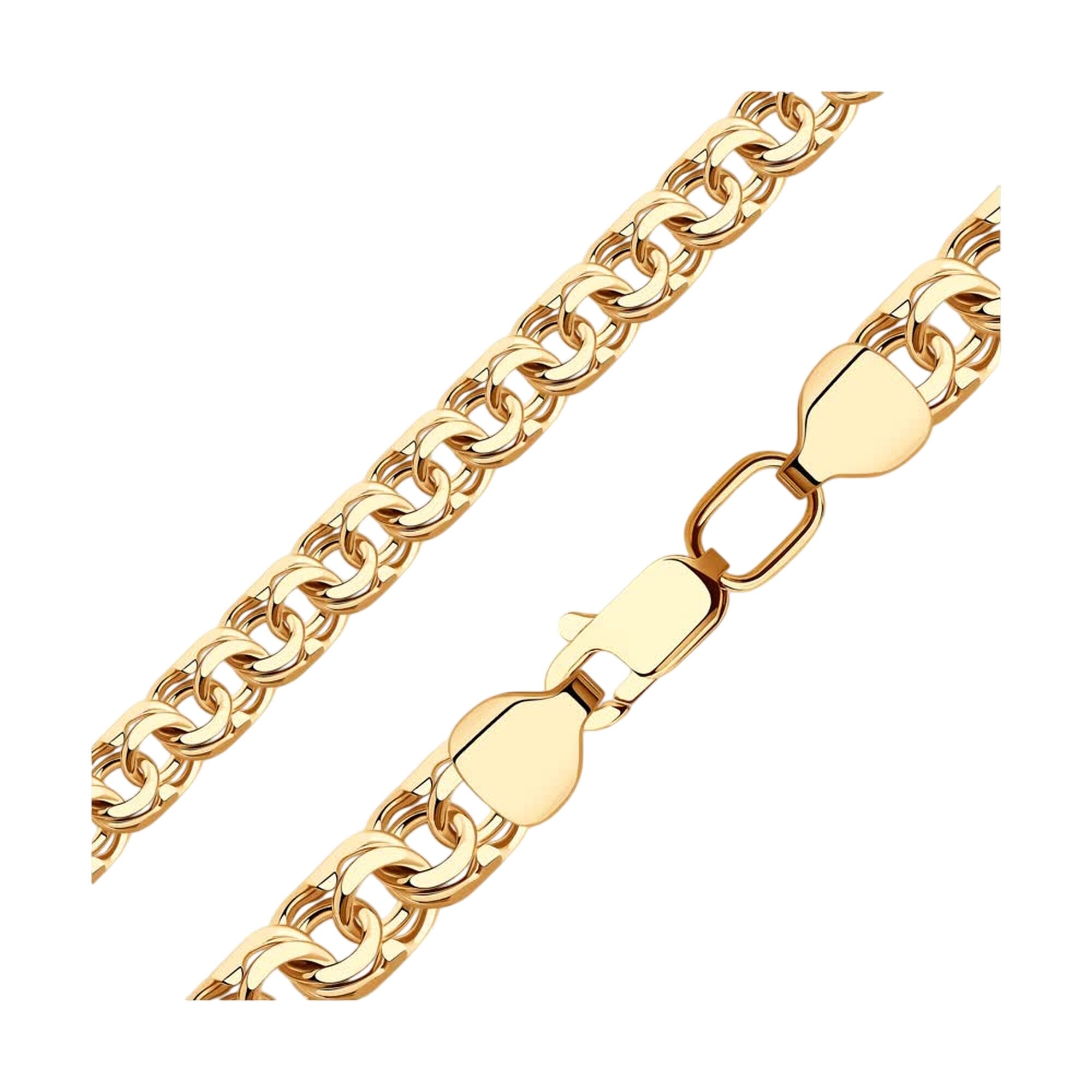 Цепь серебро, 925 проба, золочение