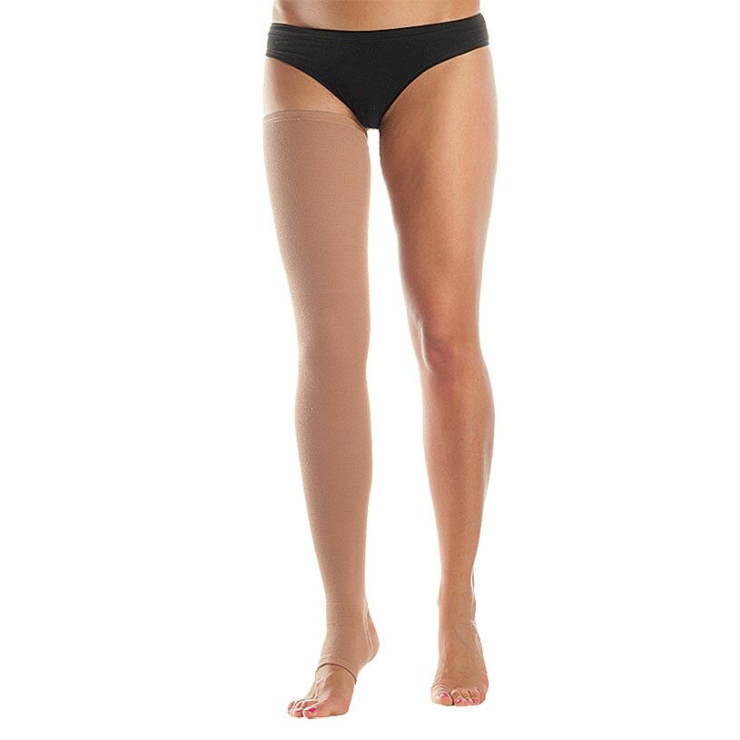 Компрессионный бандаж-чулок на одну ногу плотный 501, 3 класс компрессии, бежевый, размер S