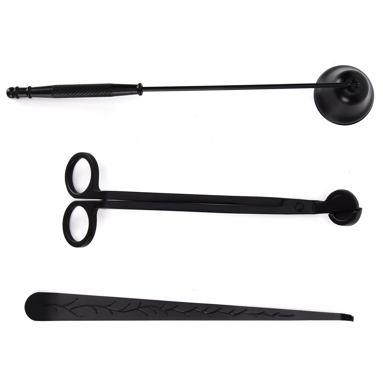 3PCS Candle Accessory Set Wick Trimmer Cutter Snuffer Extinguisher Dipper Gift SuppliesBlack