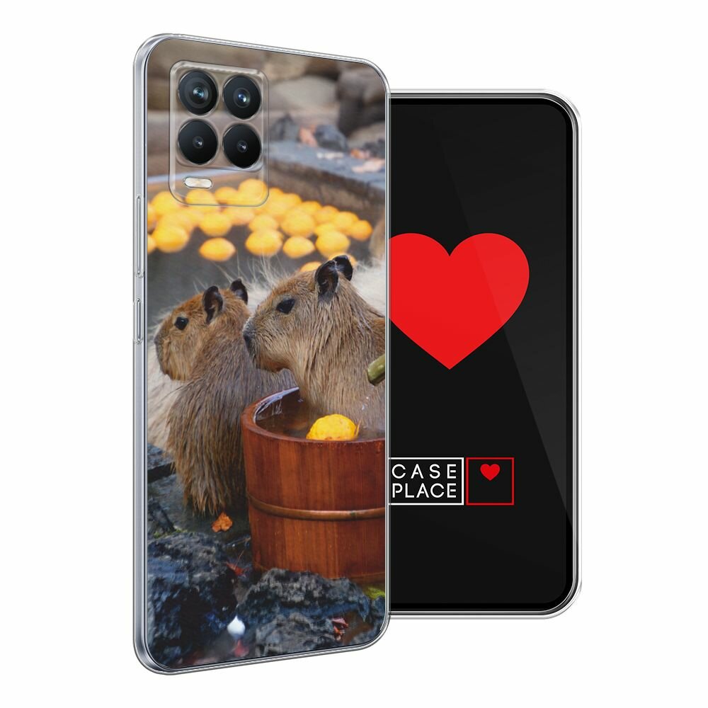 Чехол на Realme 8/8 Pro / Реалми 8/8 Про с принтом "Капибары отмокают" — фото 1