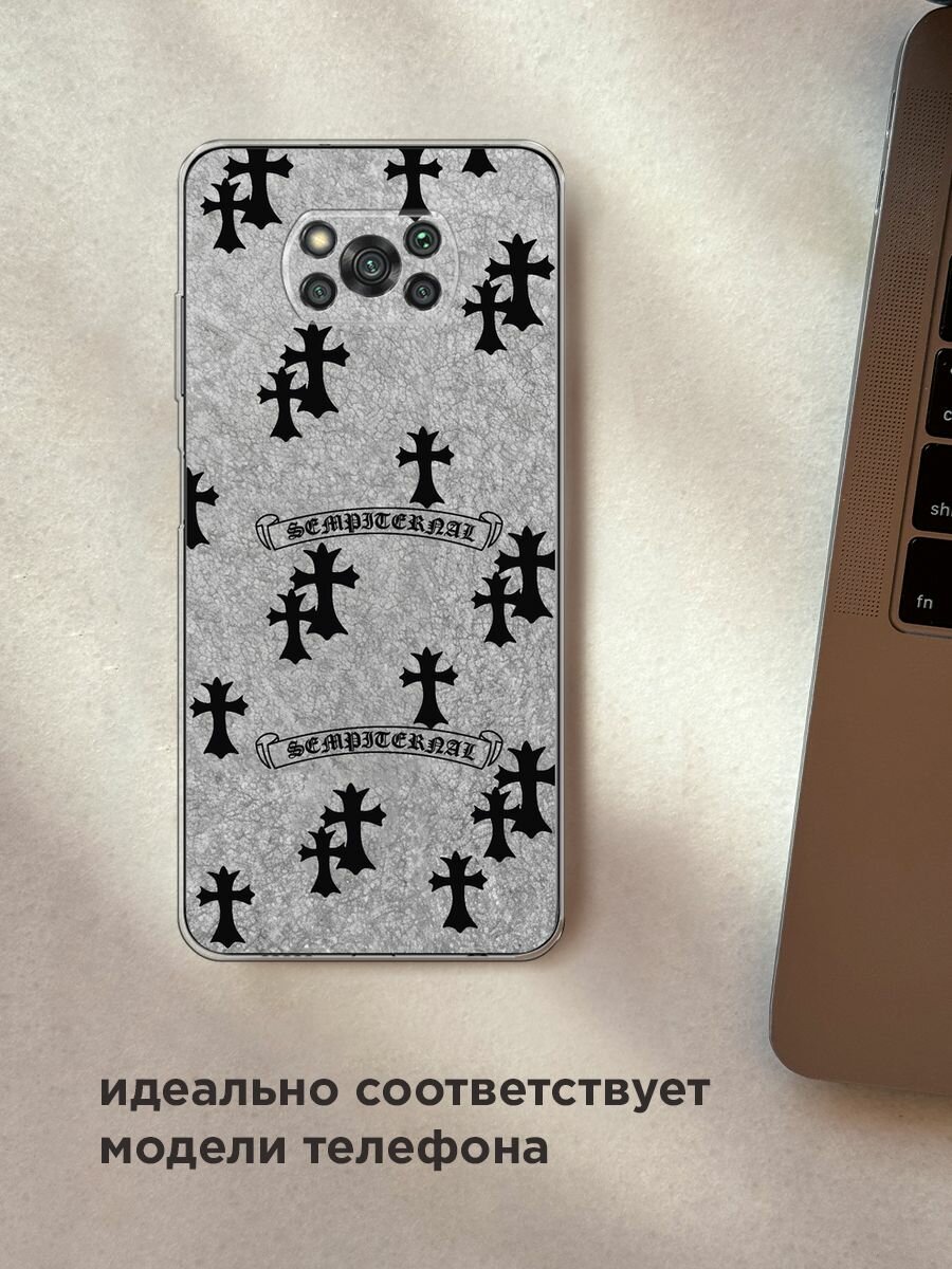 Чехол на Xiaomi Poco X3/X3 Pro / Поко X3/X3 Pro с принтом "Кресты паттерн 3" — фото 1