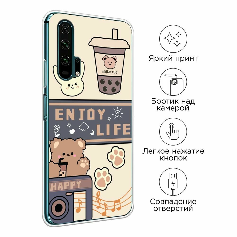 Чехол на Honor 20 Pro / Хонор 20 Про с принтом "Enjoy life 1" — фото 1