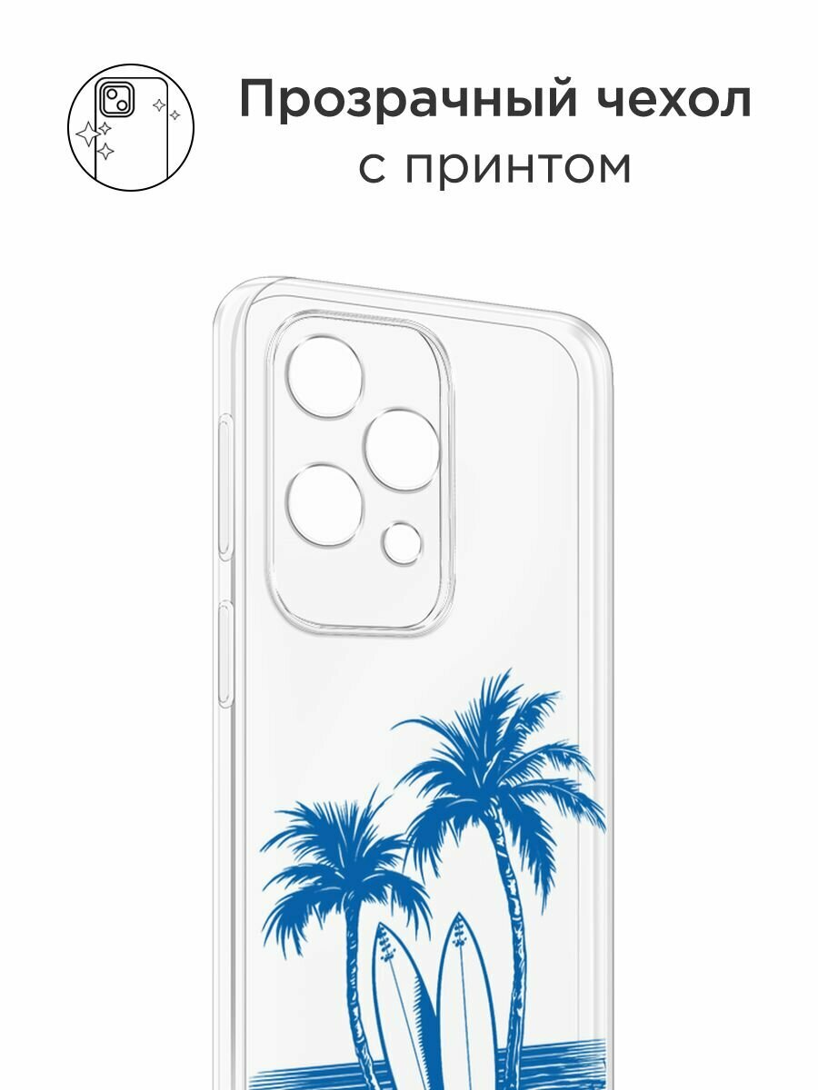 Чехол на OnePlus 11 / Ван Плас 11 с принтом "Сёрфинг на островах 1", прозрачный — фото 1