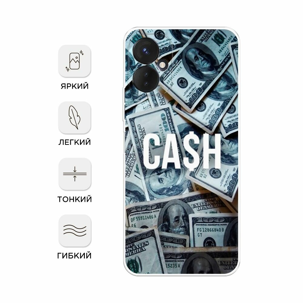 Чехол на Tecno Spark 9 Pro / Техно Спарк 9 Про с принтом "Cash" — фото 1