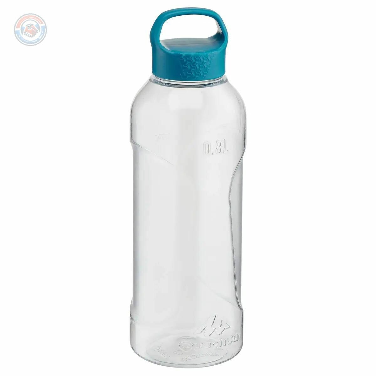 Фляга спортивная 0,8 л, прозрачная пластиковая бутылка с винтовой крышкой для походов, тренировок и повседневного использования