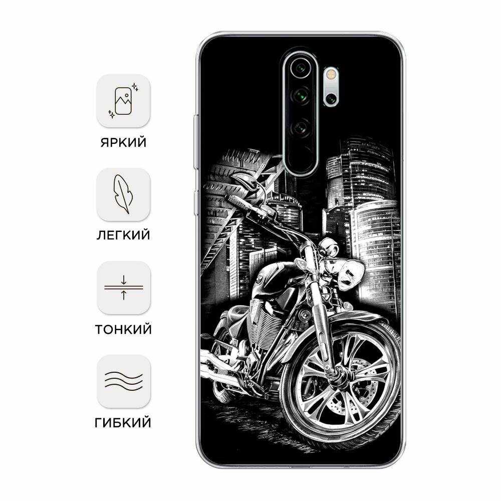 Чехол на Xiaomi Redmi Note 8 Pro / Сяоми Редми Нот 8 Про с принтом "Крутой байк" — фото 1