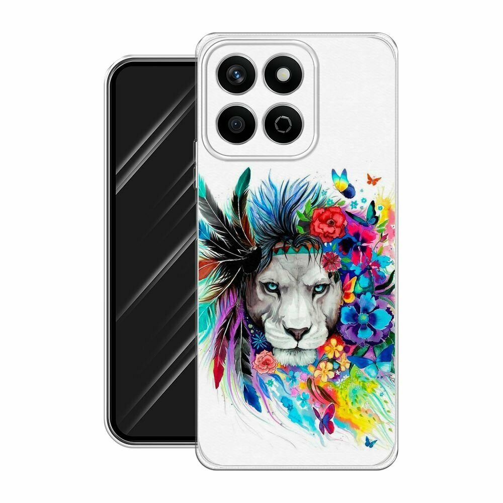 Силиконовый чехол на Honor X7c / Хонор X7c с принтом Акварельный лев — фото 1