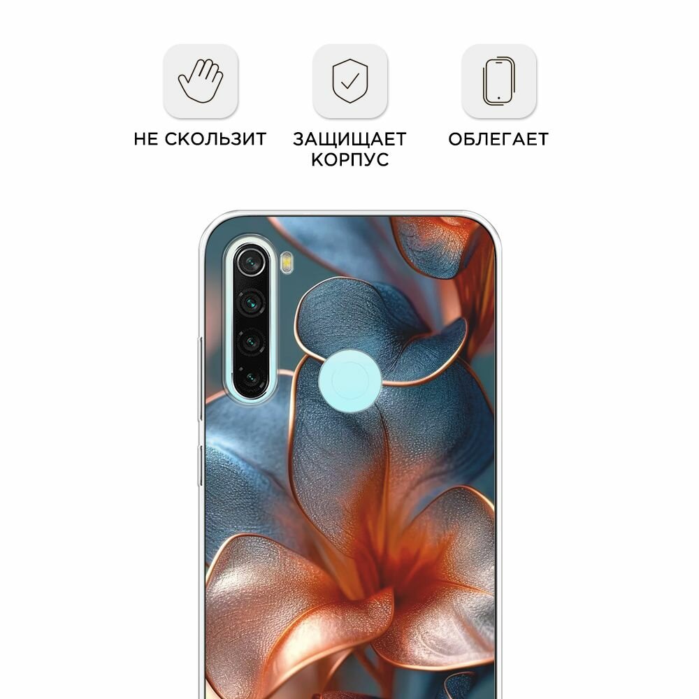 Чехол на Xiaomi Redmi Note 8 / Сяоми Редми Нот 8 с принтом "Жемчужные цветы" — фото 1