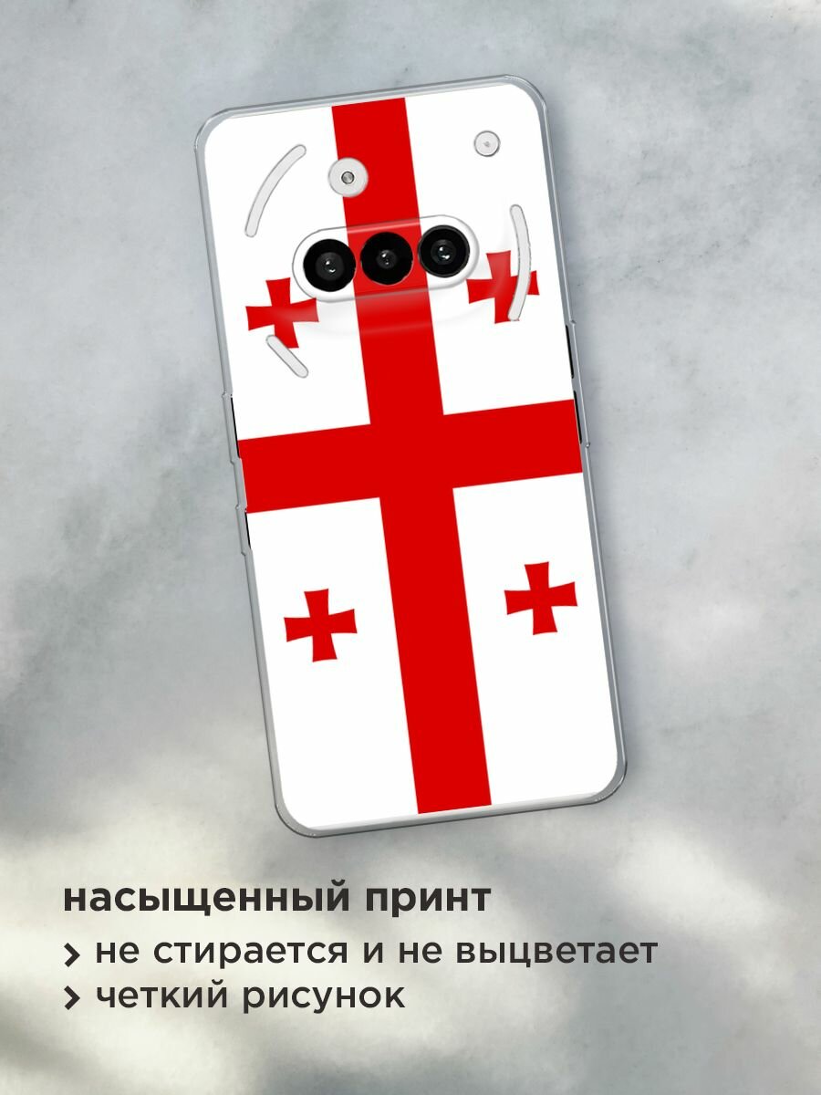 Чехол на Nothing Phone 3a / Нотинг Фон 3а с принтом "Флаг Грузии" — фото 1